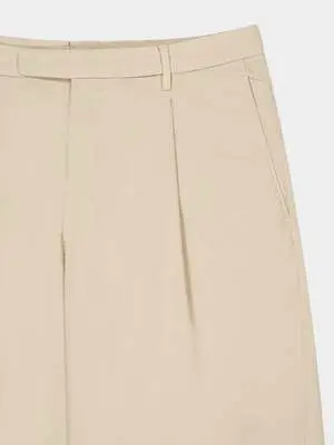 Boglioli Straight Fit Cotton Shorts - Beige