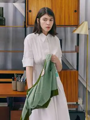 Marni Gathered Poplin Midi Shirt Dress - White