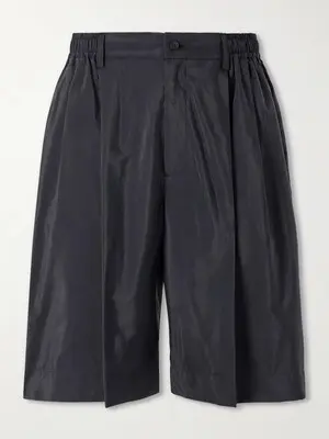 SSSTEIN Wide-leg Silk-blend Shorts