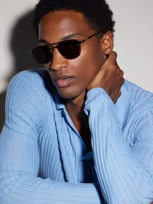 Saint Laurent Squared-frame Metal Sunglasses - Tortoiseshell