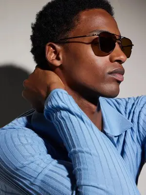 Saint Laurent Squared-frame Metal Sunglasses - Tortoiseshell