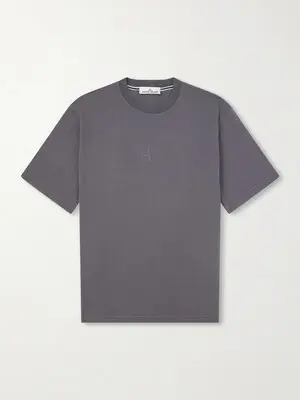 Stone Island Logo-detailed Organic Cotton-jersey T-shirt - Gray