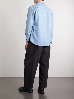 Stone Island Button-down Collar Logo-embroidered Organic Cotton-tela Shirt
