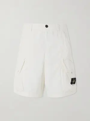 Stone Island Straight-leg Ripstop Cotton-blend Shorts - Neutrals