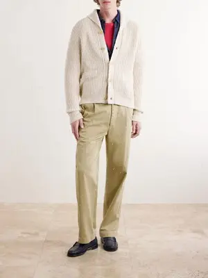 Ralph Lauren Shawl-collar Cotton And Linen-blend Cardigan