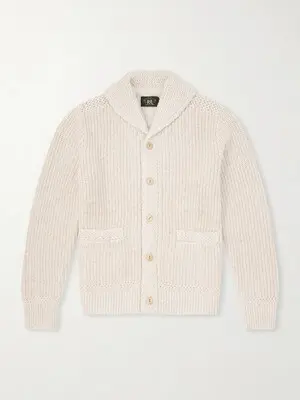 Ralph Lauren Shawl-collar Cotton And Linen-blend Cardigan - Neutrals