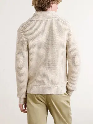 Ralph Lauren Shawl-collar Cotton And Linen-blend Cardigan