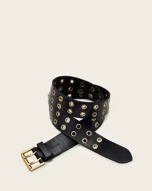 ALLSAINTS Nyla Double Eyelet Leather Belt