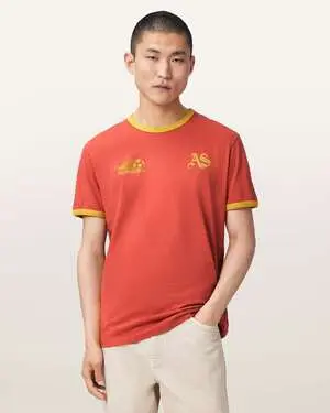 ALLSAINTS Furia Short Sleeve Crew Neck T-shirt - Red