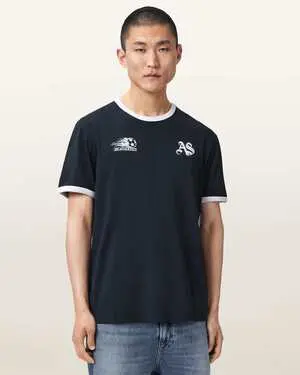 ALLSAINTS Bleus Short Sleeve Crew Neck T-shirt - Blue