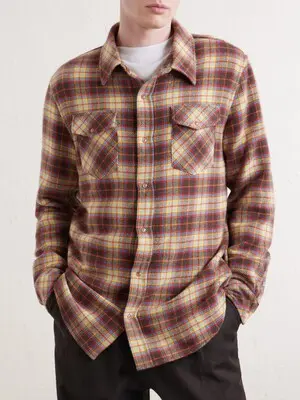 GOD'S TRUE CASHMERE Saffron Checked Cashmere Shirt