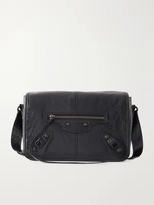 Balenciaga Le City Flap Small Arena Textured-leather Messenger Bag - Black