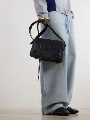 Balenciaga Le City Flap Small Arena Textured-leather Messenger Bag
