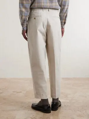 BEAMS Two-pleat Tapered Cotton-blend Twill Trousers