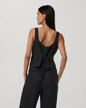 Vuori Trestles Twill Button-front Top - Black