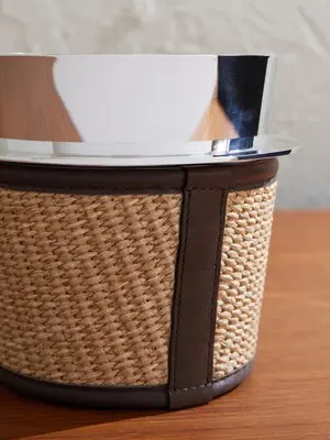 Brunello Cucinelli Raffia And Leather Ice Bucket