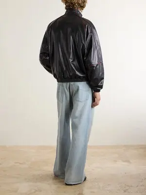Balenciaga Logo-embossed Leather Jacket