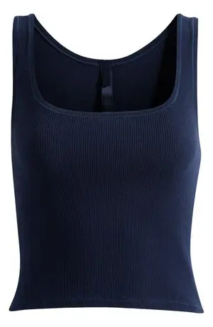SKIMS Crop Stretch Cotton Rib Tank - Navy