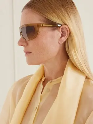 Oliver Spencer Khaite 1974c D-frame Acetate Sunglasses - Brown