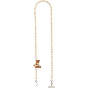 SOLAR ECLIPSE Mama Bear Beaded Crossbody Phone Strap - Cream