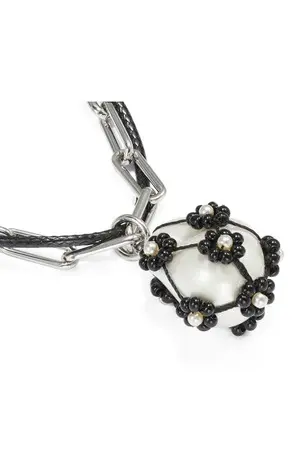 Tory Burch Curiosity Freshwater Pearl Pendant Necklace