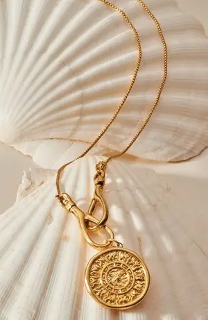 KATIE LOXTON Ophena Coin Pendant Necklace