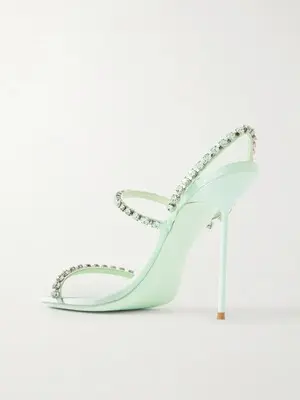 Paris Texas Lidia 105 Crystal-embellished Crepe Slingback Sandals