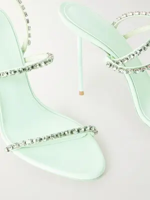 Paris Texas Lidia 105 Crystal-embellished Crepe Slingback Sandals