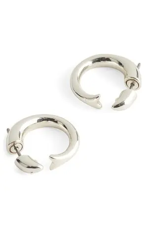 Madewell Fish Split Hoop Earrings - Warm Silver