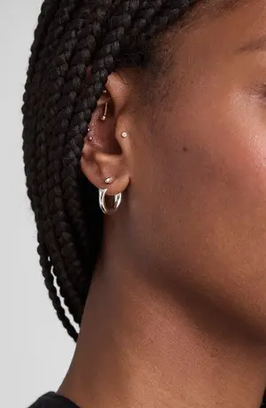 Madewell Fish Split Hoop Earrings - Warm Silver