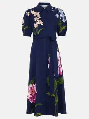 PHASE EIGHT Kerrie Floral Shirt Dress - Navy