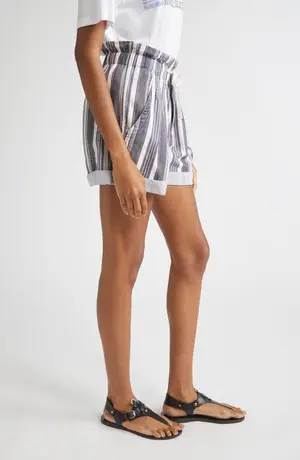 Isabel Marant Nirma Stripe Shorts - Ecru/blue