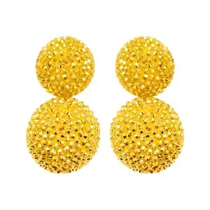 PINAR OZEVLAT Crystallised Bon Bon Earrings - Gold