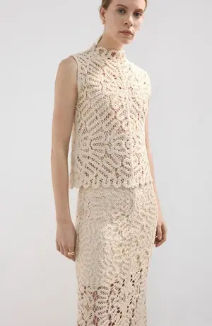Mango Chunky Stitch Cotton-blend Skirt