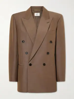 Saint Laurent Double-breasted Blazer - Brown