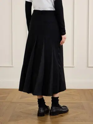 Sacai Suiting Paneled Wool Midi Skirt