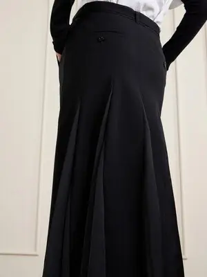 Sacai Suiting Paneled Wool Midi Skirt