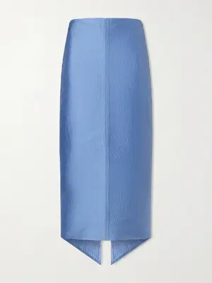 LANVIN Asymmetrical Satin-jacquard Midi Skirt