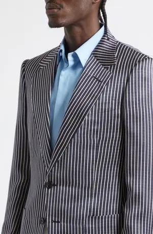 TOM FORD Stripe Fluid Silk Faille Jacket