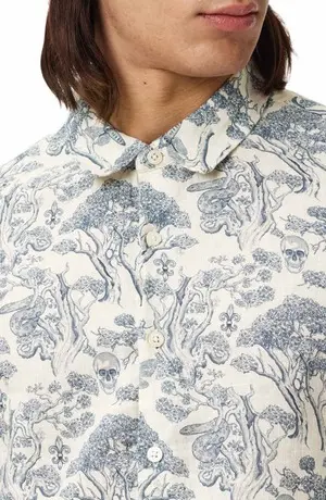 John Varvatos Ross Slim Fit Linen Button-up Shirt