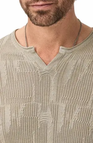 John Varvatos Vinny Broken Pattern Henley