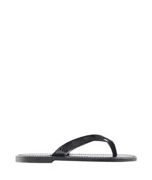 K.JACQUES Torino Snake-effect Thong Sandals - Black
