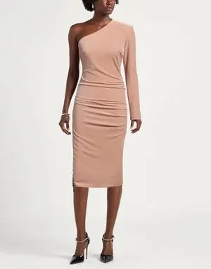Elisabetta Franchi Midi One-shoulder Gathered Dress - Pink