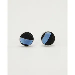 KNOTTERY & CO Skyline Striped Silk Cufflinks - Black