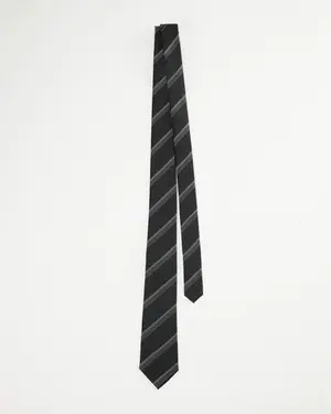 KNOTTERY & CO Triple-striped Silk Jacquard Tie