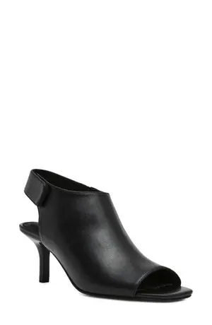Anne Klein Ankle Strap Sandal - Black Smooth