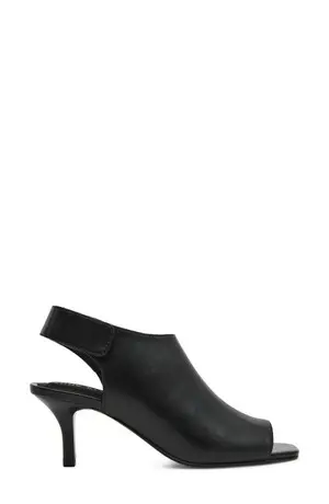 Anne Klein Ankle Strap Sandal - Black Smooth