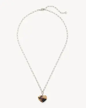 MACHETE Mini Heart Pendant Necklace - Blonde Tortoise