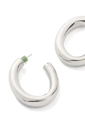 MACHETE 1.5" Oval Hoop Earrings - Silver