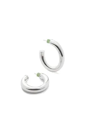 MACHETE 1.5" Oval Hoop Earrings - Silver